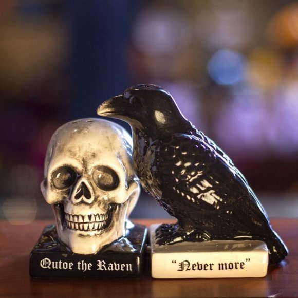 Dining | Pacific Halloween Decor The Raven Ceramic Salt And Pepper ...